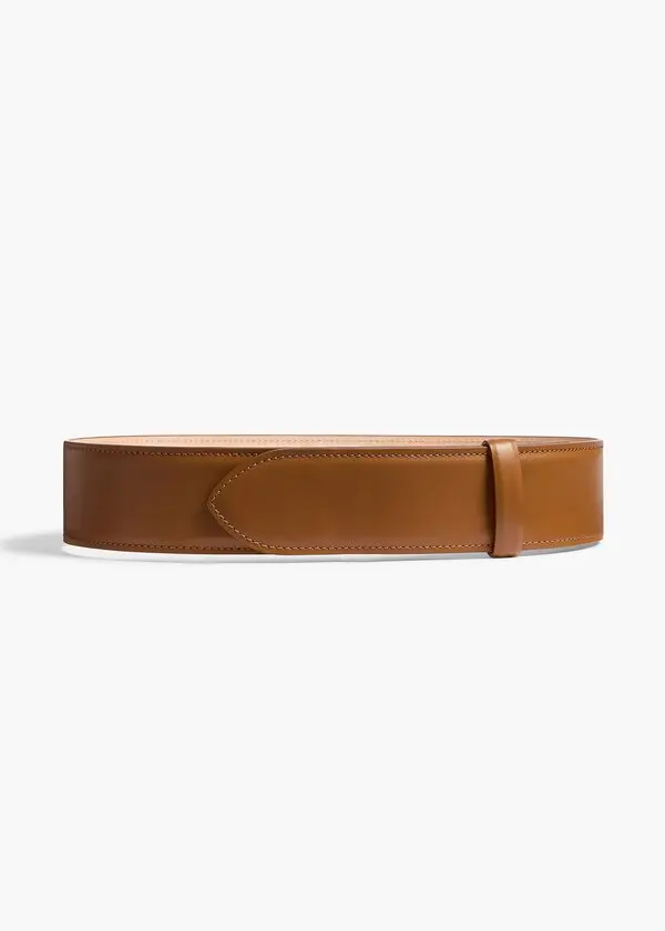 Khaite Theo Leather Waist Belt - Dark Honey