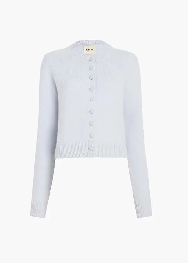 Khaite Everheart Cardigan With Suede Buttons
