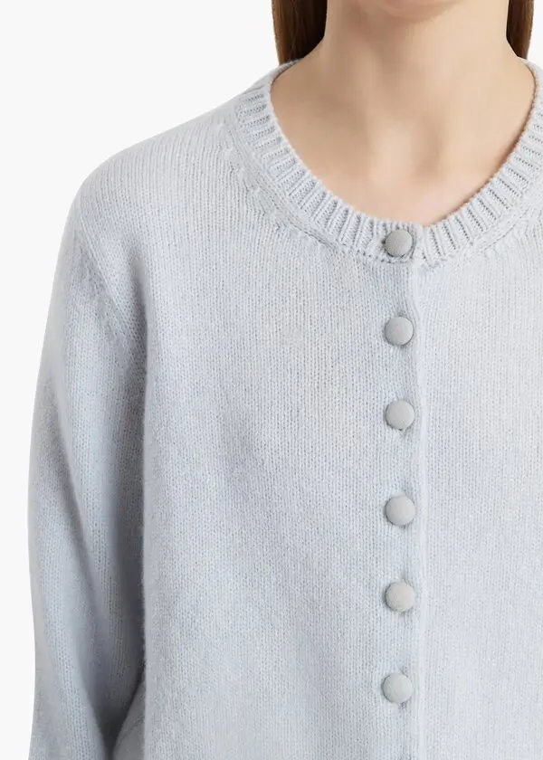 Khaite Everheart Cardigan With Suede Buttons