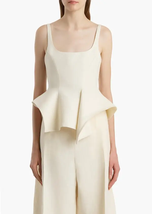 Khaite Loa Linen Top - Natural