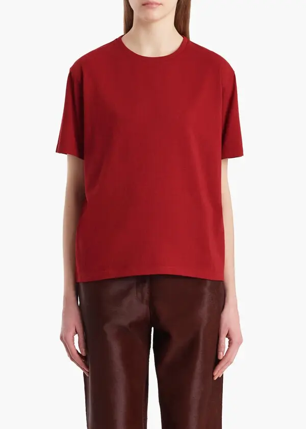 Khaite Crewneck T-shirt - Crimson
