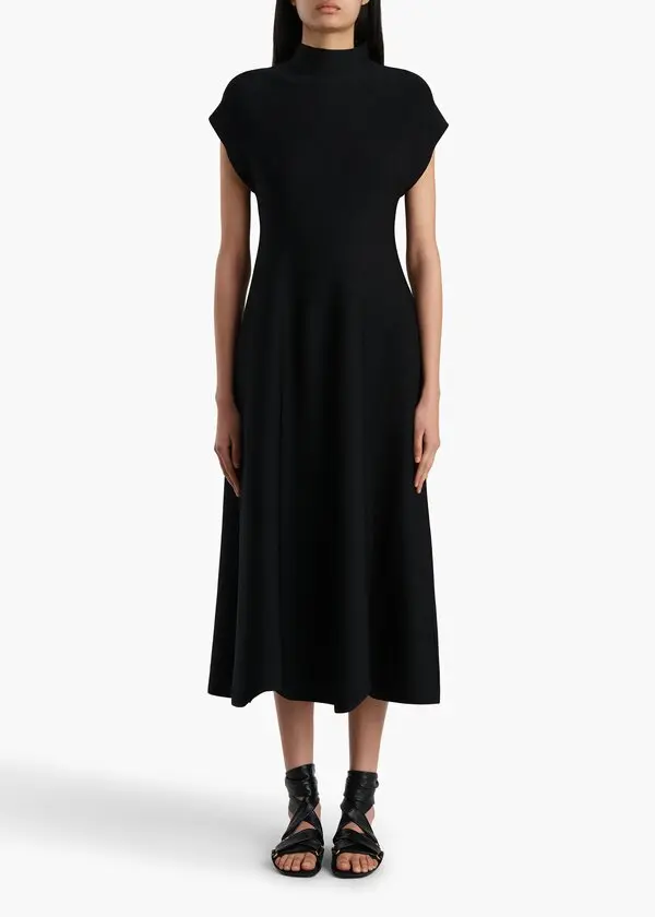 Khaite Lyra Knit Midi Dress - Black