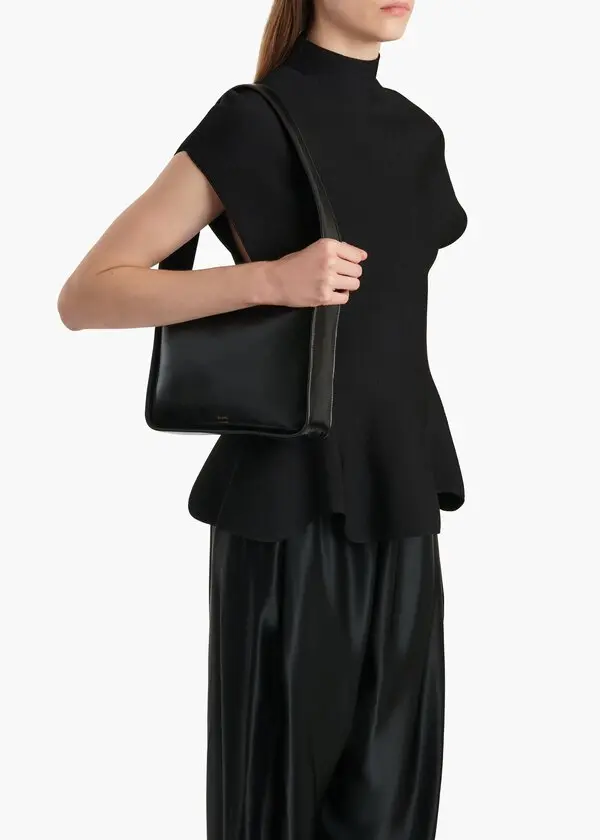Khaite Lori Squared Bag In Crackle Patent Leather