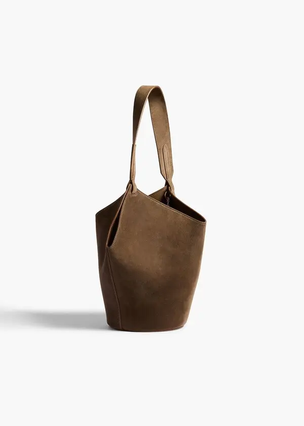 Khaite Mini Lotus Suede Tote - Cedar
