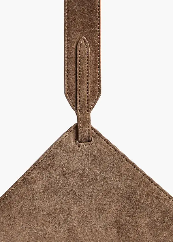 Khaite Mini Lotus Suede Tote - Cedar