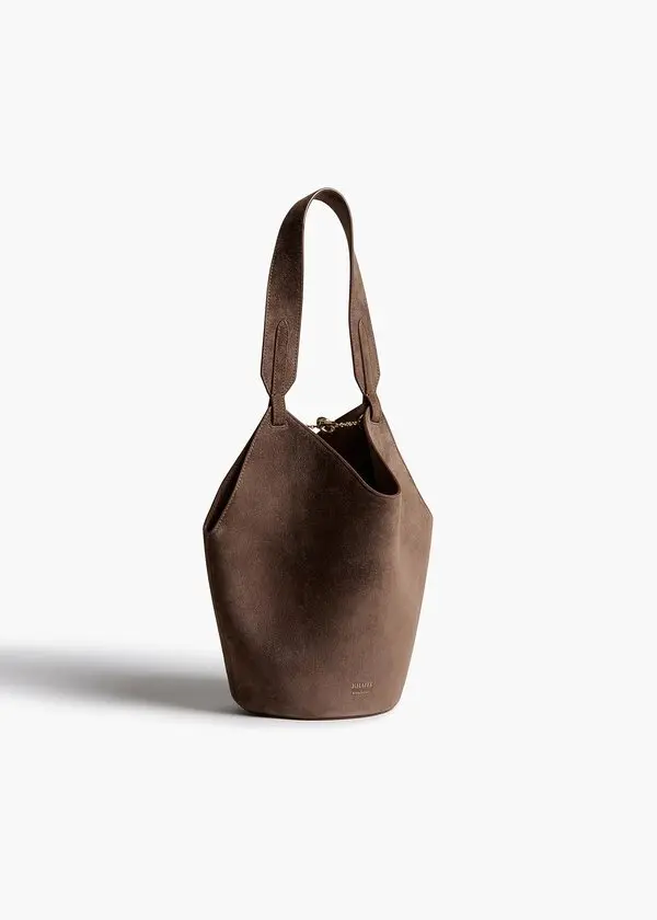 Khaite Mini Lotus Suede Tote - Cedar
