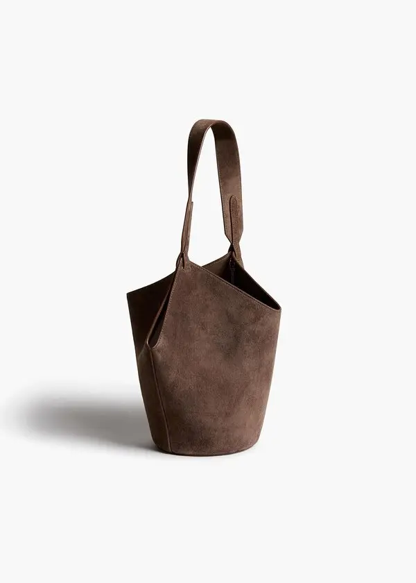 Khaite Mini Lotus Suede Tote - Cedar