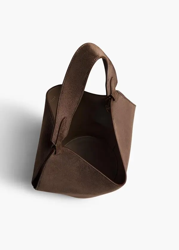 Khaite Mini Lotus Suede Tote - Cedar
