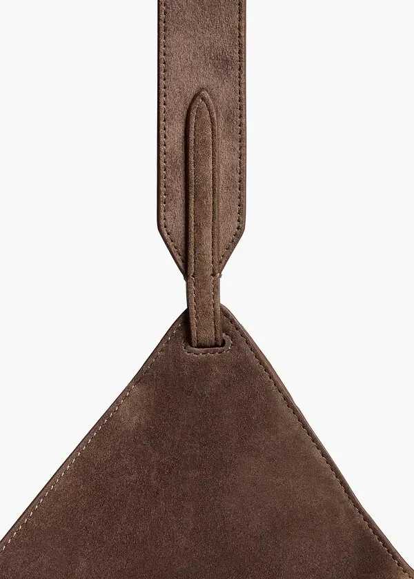 Khaite Mini Lotus Suede Tote - Cedar