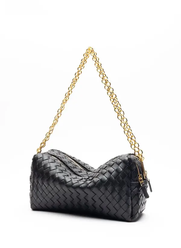 ELLEME Trousse Chain Woven Leather - Black