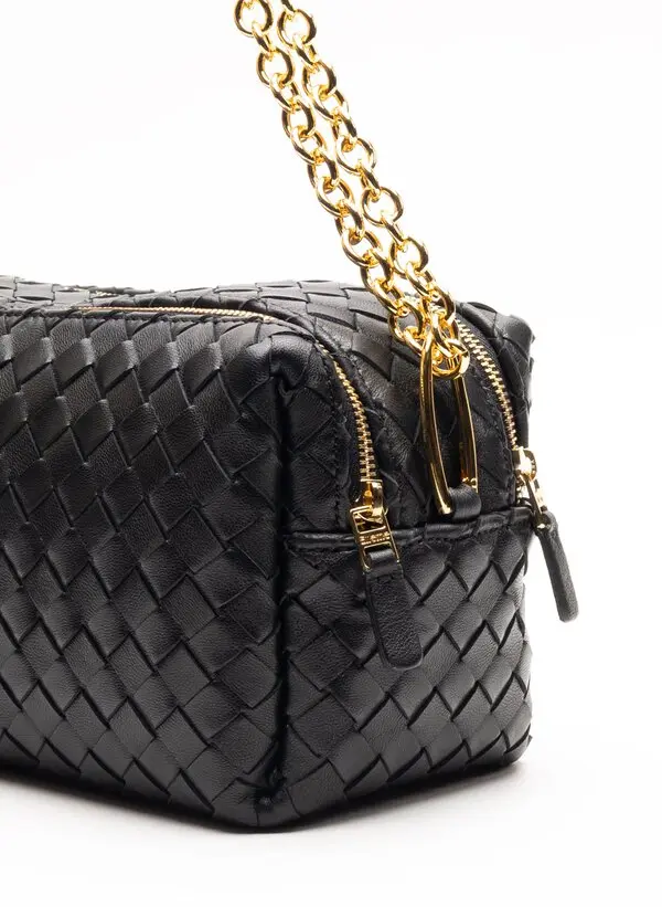 ELLEME Trousse Chain Woven Leather - Black