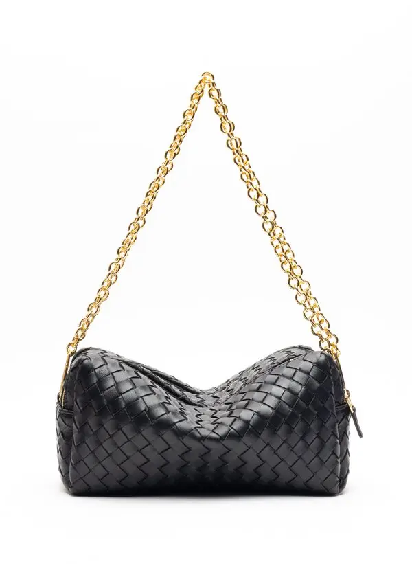 ELLEME Trousse Chain Woven Leather - Black