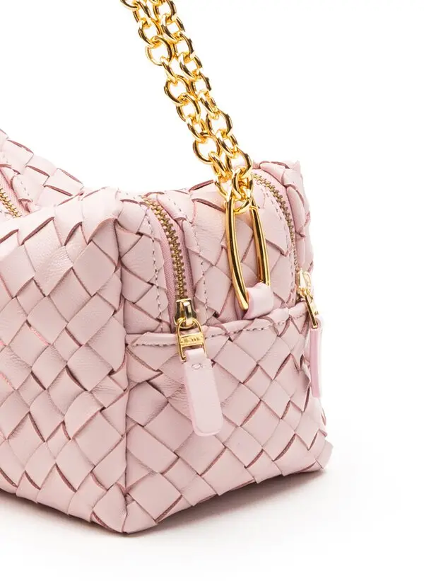 ELLEME Trousse Chain Woven Leather - Pink