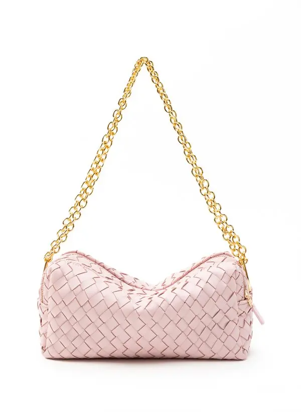 ELLEME Trousse Chain Woven Leather - Pink
