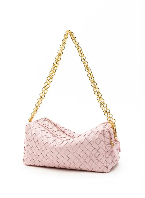 ELLEME Trousse Chain Woven Leather - Pink