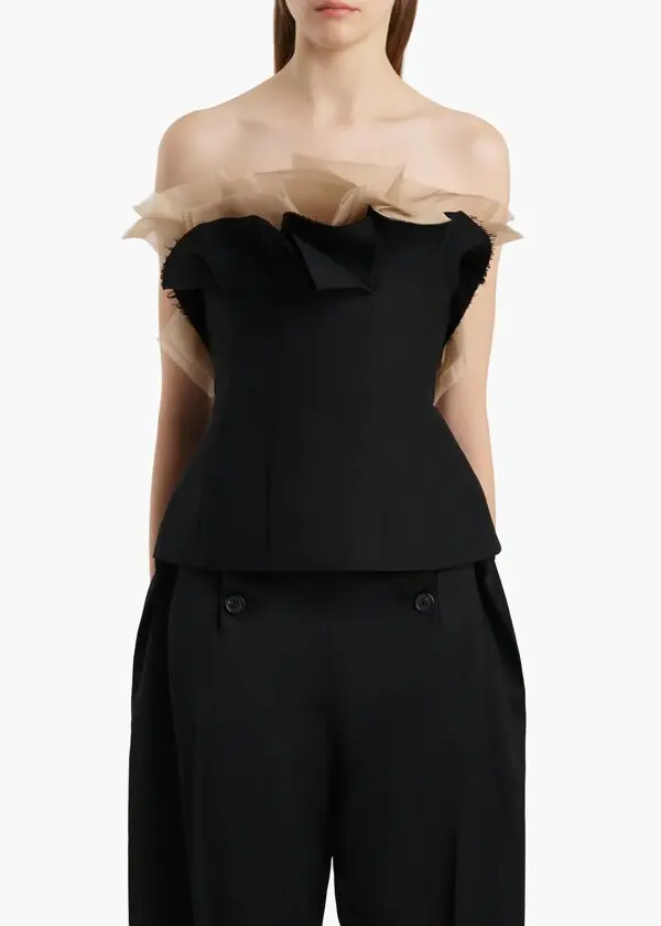 Khaite Sal Bustier Top - Black