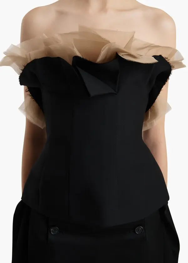 Khaite Sal Bustier Top - Black