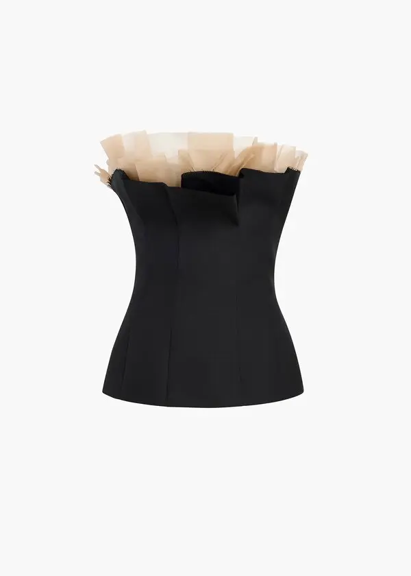 Khaite Sal Bustier Top - Black
