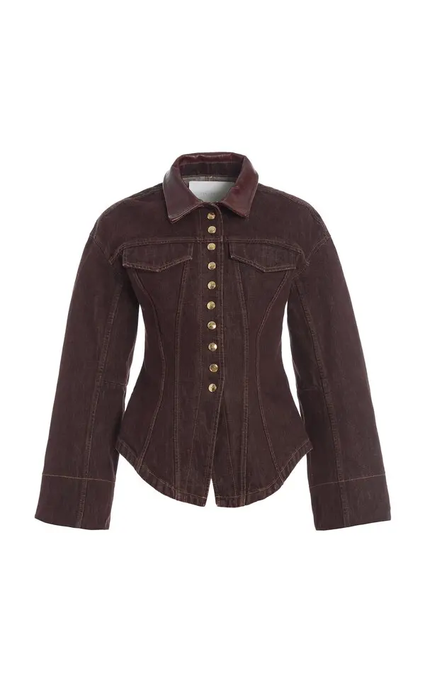 RÙADH The Lennox Denim Jacket - Burgundy