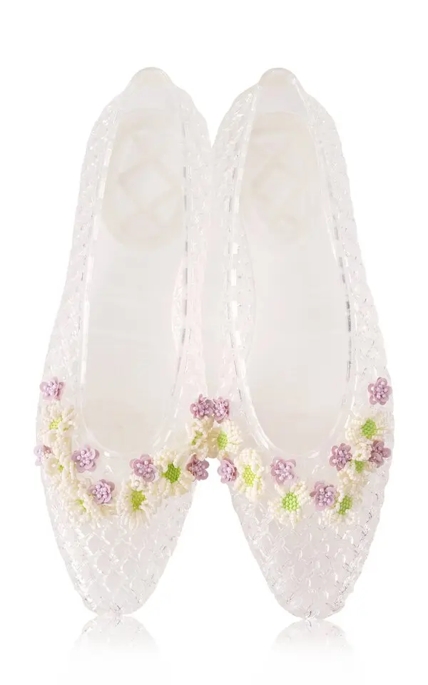 HEAVENLY JELLY Flora Embellished Jelly Shoes - Clear