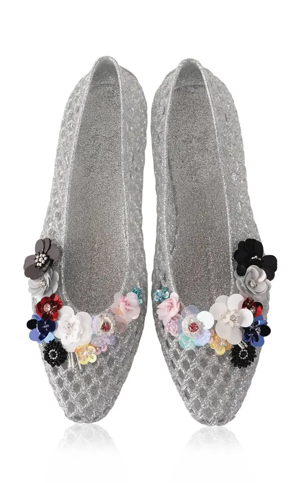 HEAVENLY JELLY Petal Embellished Jelly Flats