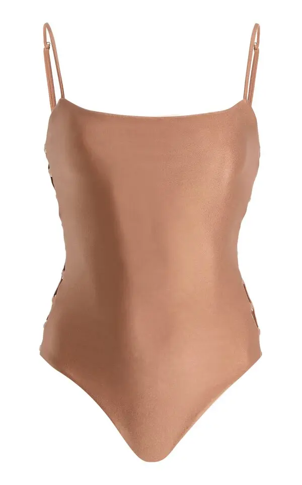 Jade Swim Hexa One-piece Swimsuit - Brown