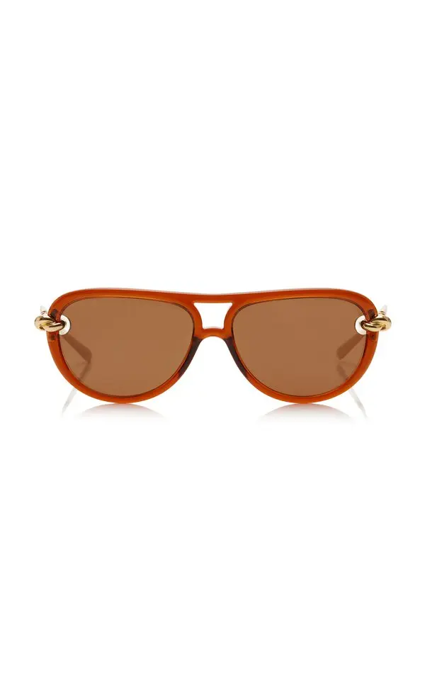 Bottega Veneta Aviator-frame Acetate Sunglasses - Brown