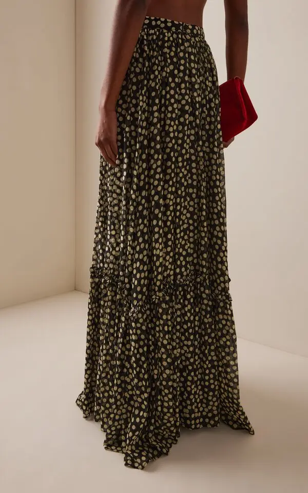 Françoise Jade Cotton-silk Maxi Skirt