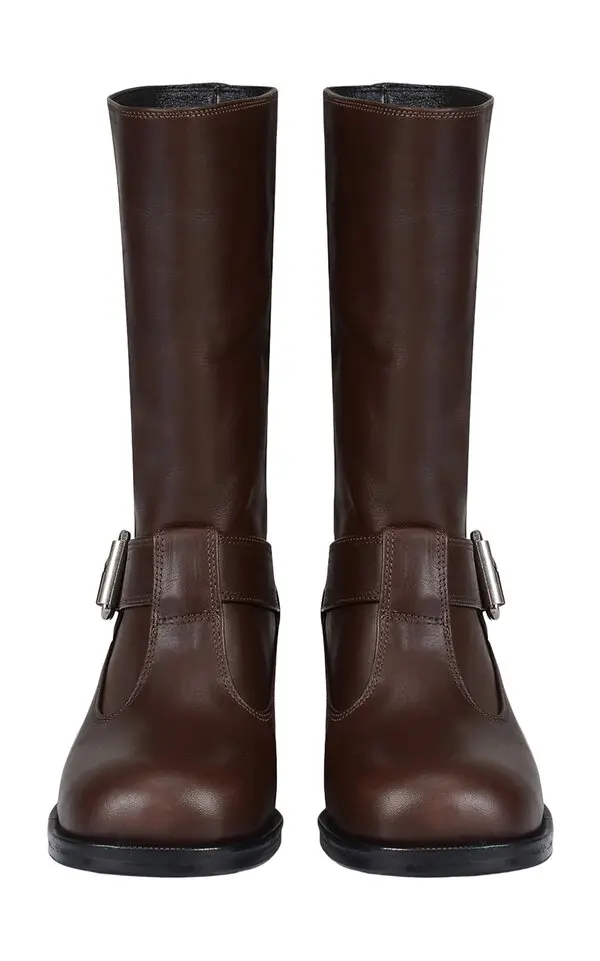 SALONDEJU One Buckle Midi Boots