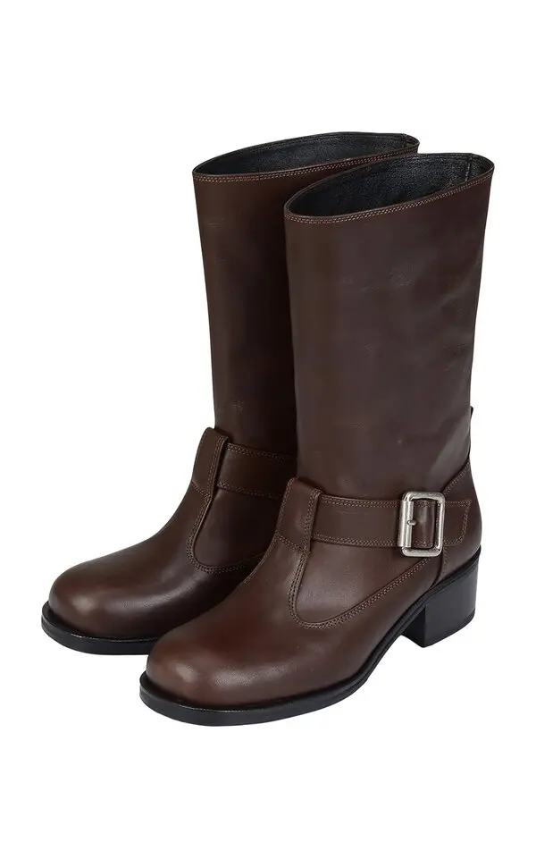 SALONDEJU One Buckle Midi Boots