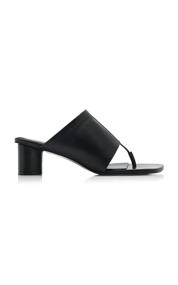 SALONDEJU Le Strap Leather Sandals - Black