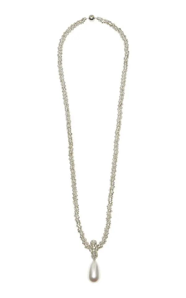 JULIETTA Pearl Drop Linea Necklace - Silver