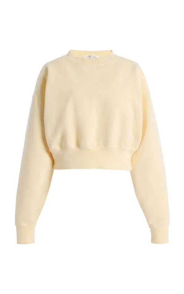 SLVRLAKE Cotton Jersey Cropped Sweatshirt