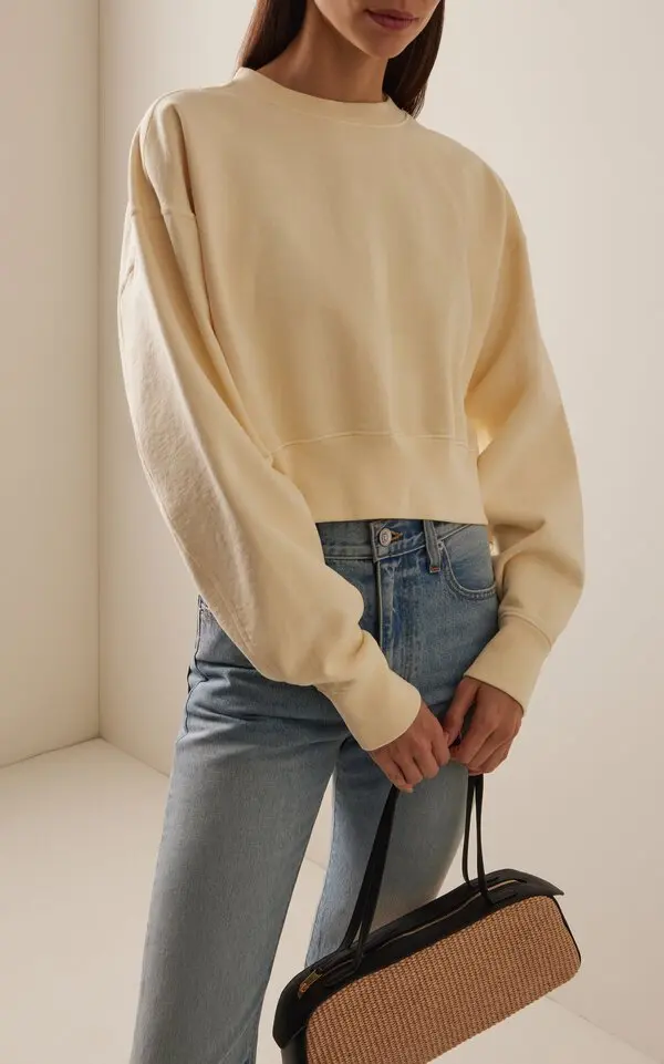 SLVRLAKE Cotton Jersey Cropped Sweatshirt