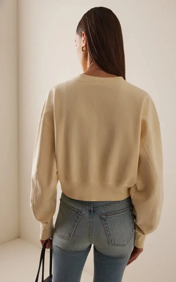 SLVRLAKE Cotton Jersey Cropped Sweatshirt