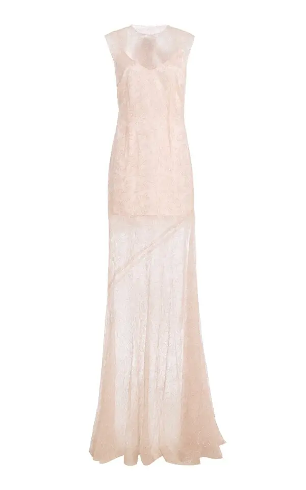 Alejandra Alonso Rojas Lace Overlay Maxi Gown