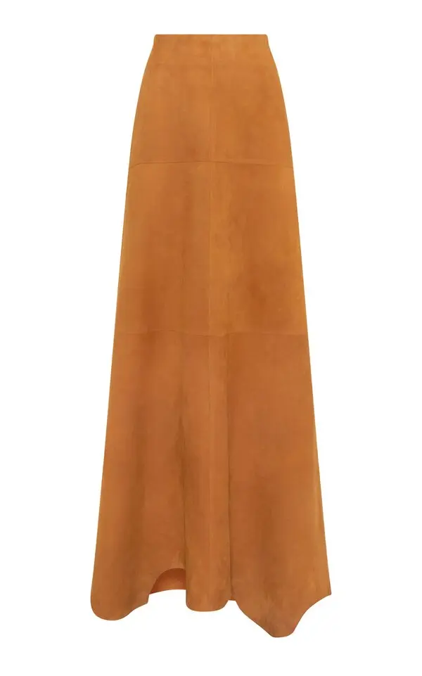 Gabriela Hearst Talor Suede Maxi Skirt - Tan