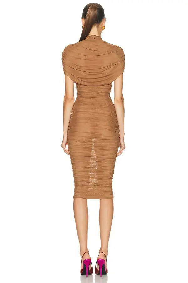 SEROYA Riondra Dress In Brown
