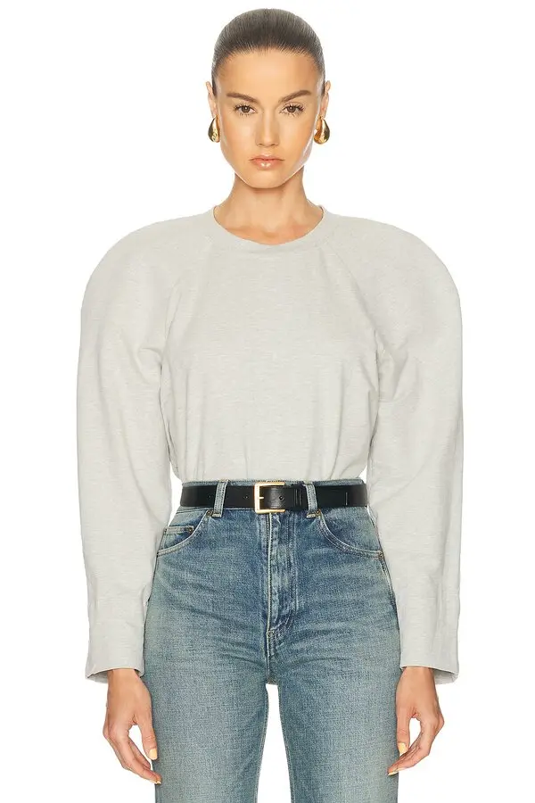Norma Kamali Bomber 1980s Sweatshirt - Light Heather Grey