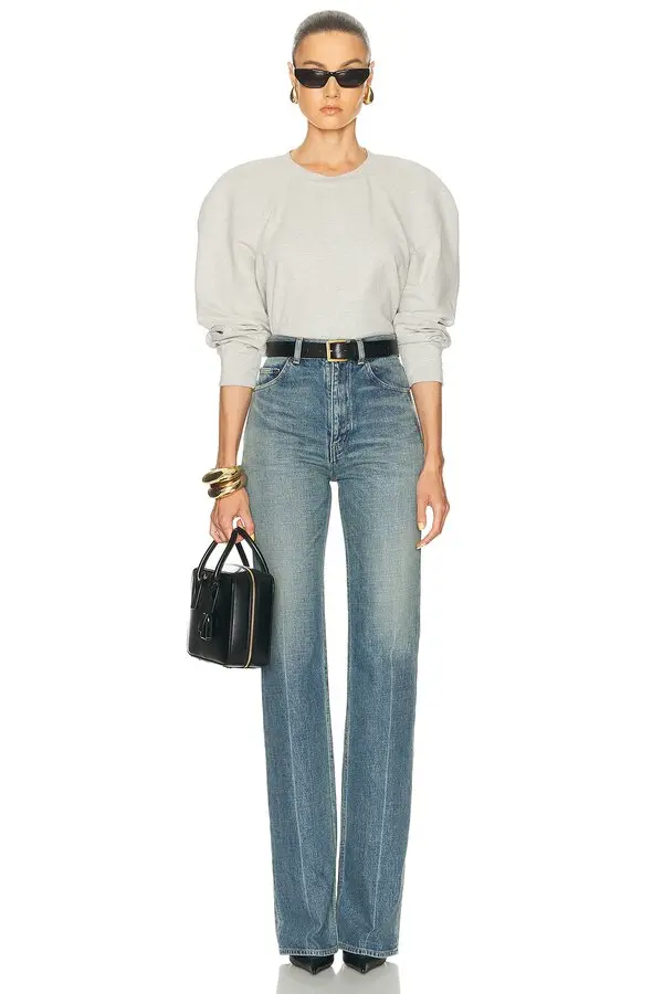 Norma Kamali Bomber 1980s Sweatshirt - Light Heather Grey