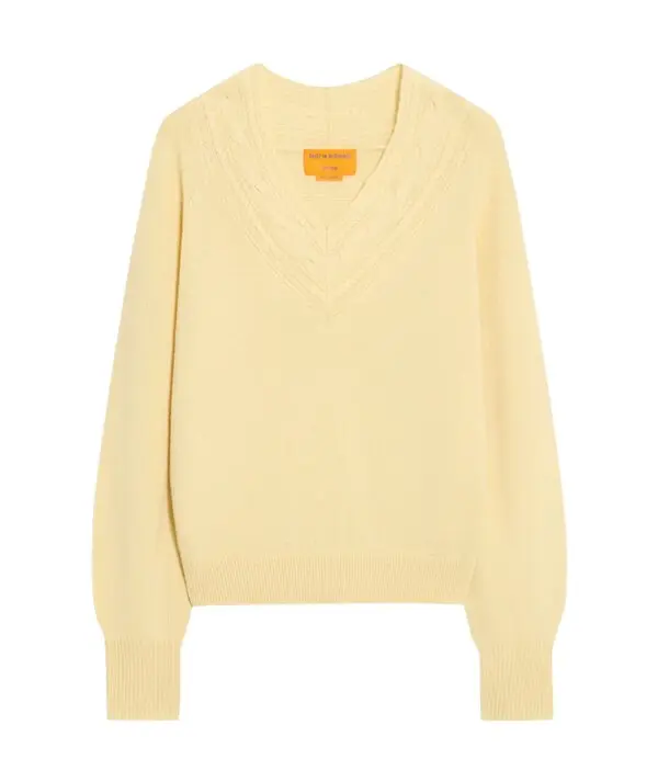 Guest In Residence Varsity V Neck Sweater