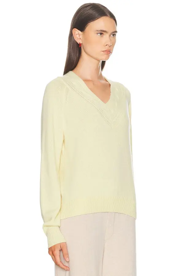 Guest In Residence Varsity V Neck Sweater