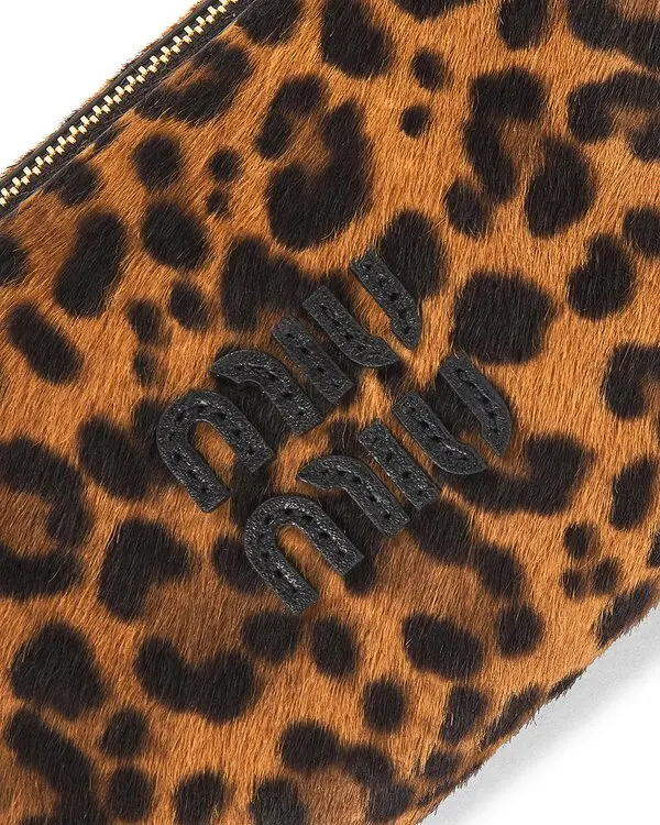 Miu Miu Cavallino St. Leopardo Bag - Miele