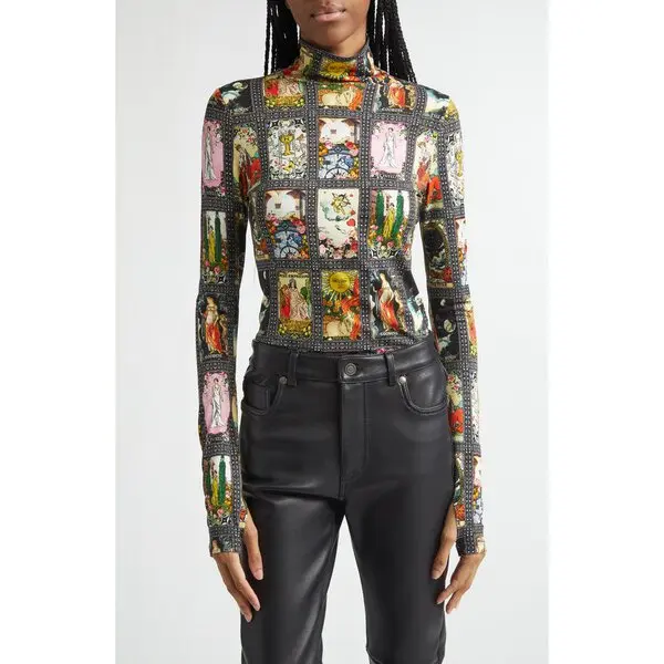 Alice + Olivia Delaina Mock Neck Top