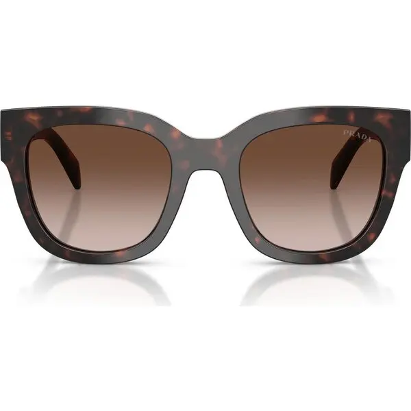 Prada 52mm Square Sunglasses - Root Tortoise/brown Gradient