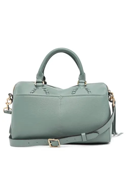 AIMEE Leather Satchel With Whipstitching