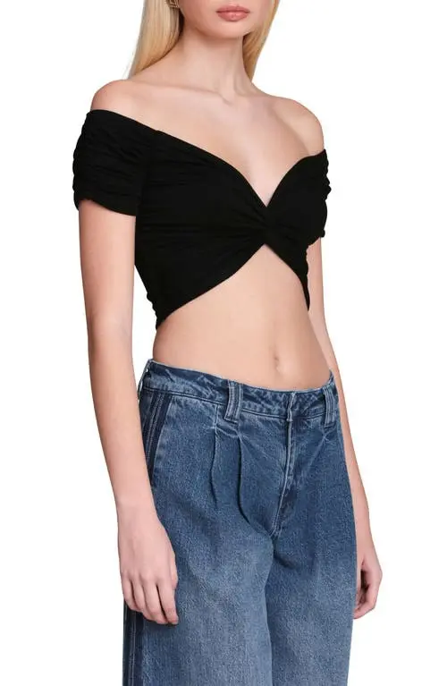 Avec Les Filles Off-the-shoulder Crop Top