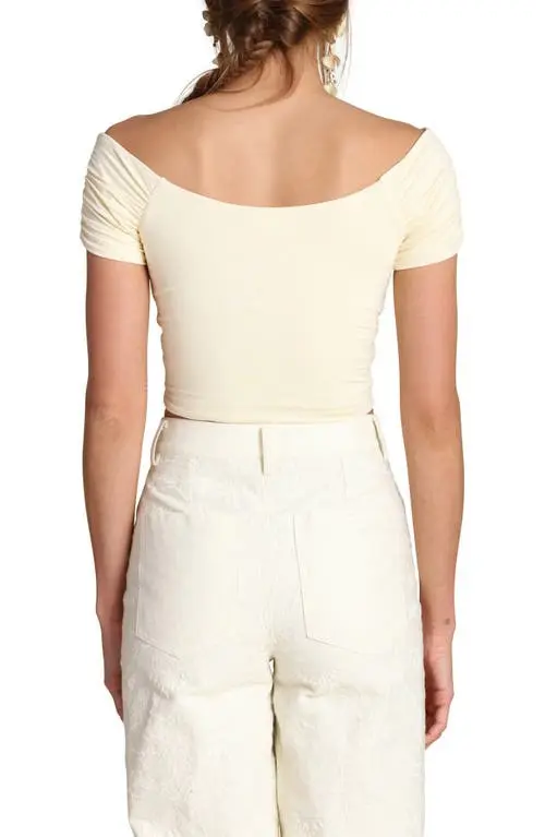 Avec Les Filles Off-the-shoulder Crop Top - Cream
