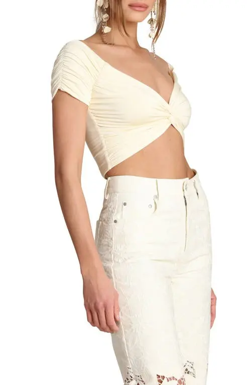 Avec Les Filles Off-the-shoulder Crop Top - Cream