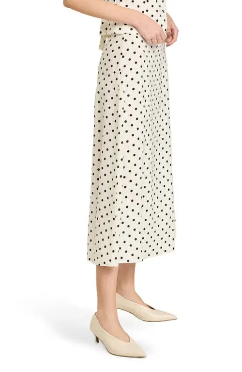 WAYF Blaire Dot Linen Blend Midi Skirt